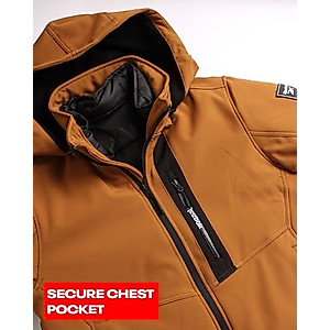 Reebok Men's Winter Coat –Softshell Jacket with Removable Puffer Coat – System Ski Jacket for Men (M-XXL), Size Medium, Timber