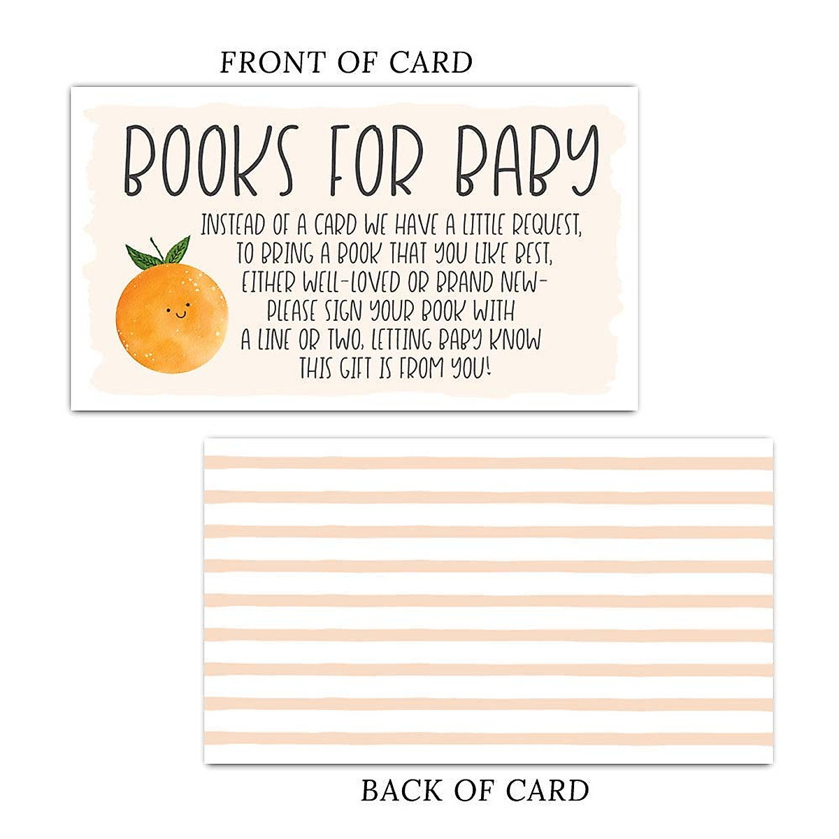 m&h invites 50 Little Cutie Books for Baby Shower Request Cards - Invitation Inserts - Gender Neutral or Girl Baby Shower