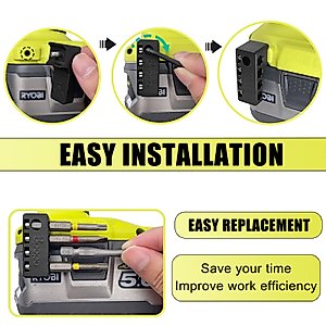 Magnetic 1/4-Inch Hex Bit Holders fit for Ryobi 18v Drill,Hex Screw Bit Storage on Side of Power Drill,Keep Bits Within Reach, Right Side