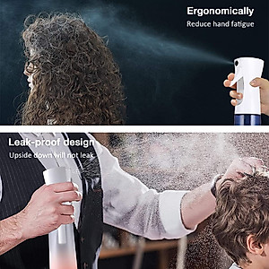 Set of 3 Continuous Spray Bottle, Refillable Fine Mist Spray Bottles, Hair Spray Bottles