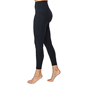 Yogalicious Lux High Waist Elastic Free Side Pocket Ankle Legging - Black - Medium