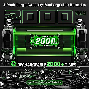 Ukor Fast Charging 4 x 2000mAh Rechargeable Battery Pack with Charger for Xbox Controller Rechargeable Batteries Xbox Accessories for Xbox One/Xbox Series X|S Xbox One S/Xbox One X/Xbox One Elite