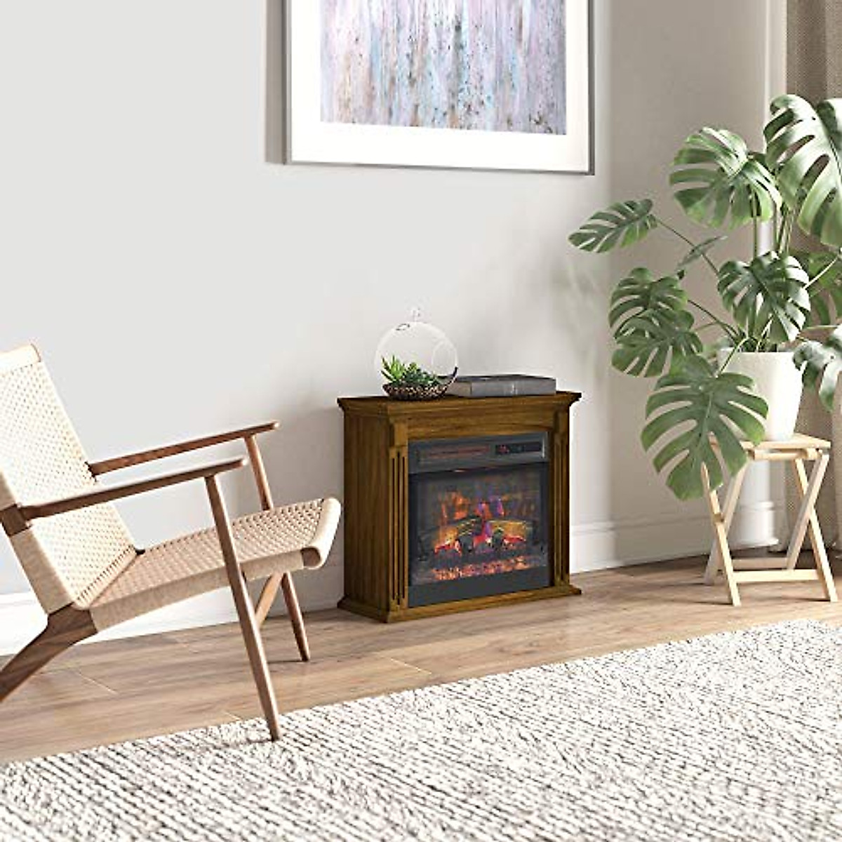 duraflame® Wall Mantel with Infrared Quartz Electric Fireplace and Crackling Sound