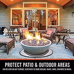 Fire Pit Mat - Fireproof Mat for Under Firepit - Two-Sided Heat Resistant Deck Protector Pad - Large Outdoor Wood Patio Grill Guard - Grass, Wood, Concrete Protection - Cast Master Elite