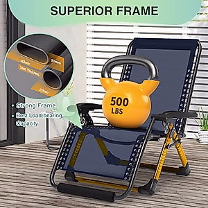 Suteck Patio Reclining Chair, Portable, Foldable, Durable, Adjustable, Comfortable, Blue