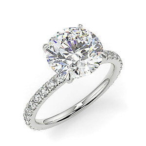 Bhumi Gems 3CT Round Colorless Moissanite Engagement Ring Wedding Bridal Ring Set Eternity Antique Vintage Solitaire Hidden Halo Dainty Statement Minimalist Promise Her