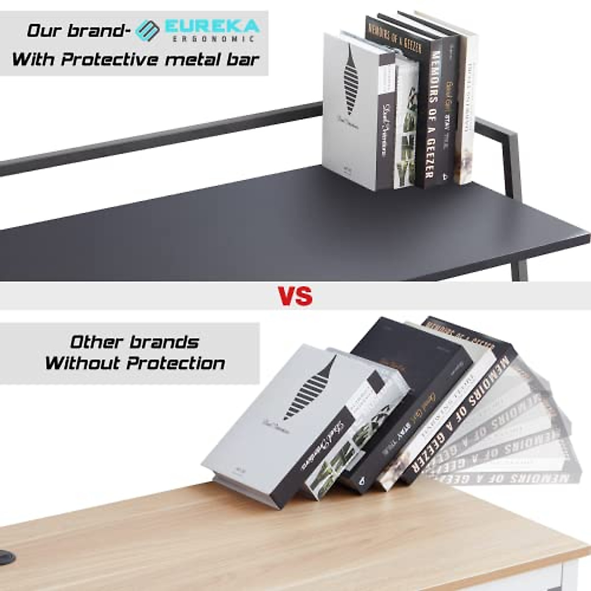 EE EUREKA ERGONOMIC Folding Desk 41 inch, Home Office Portable Folding Computer Desk for Small Space, No-Assembly Black