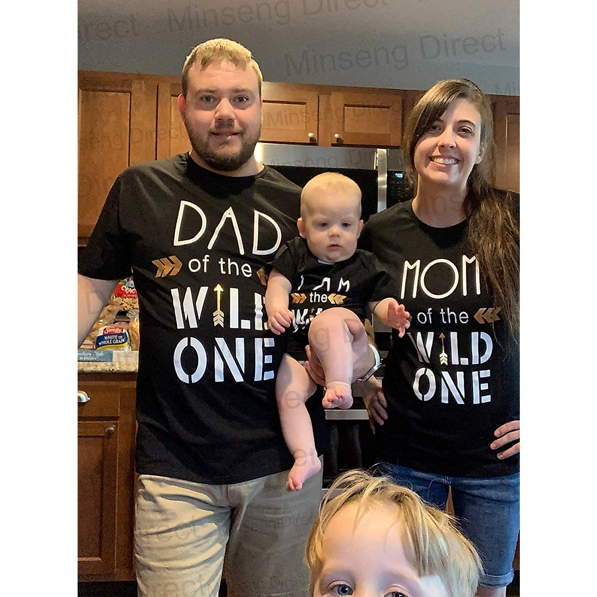 Minseng Direct Baby Boy Girl Family Matching Outfit 1st Birthday Shirts Wild One T Shirts (Black:baby,12-18 Months)