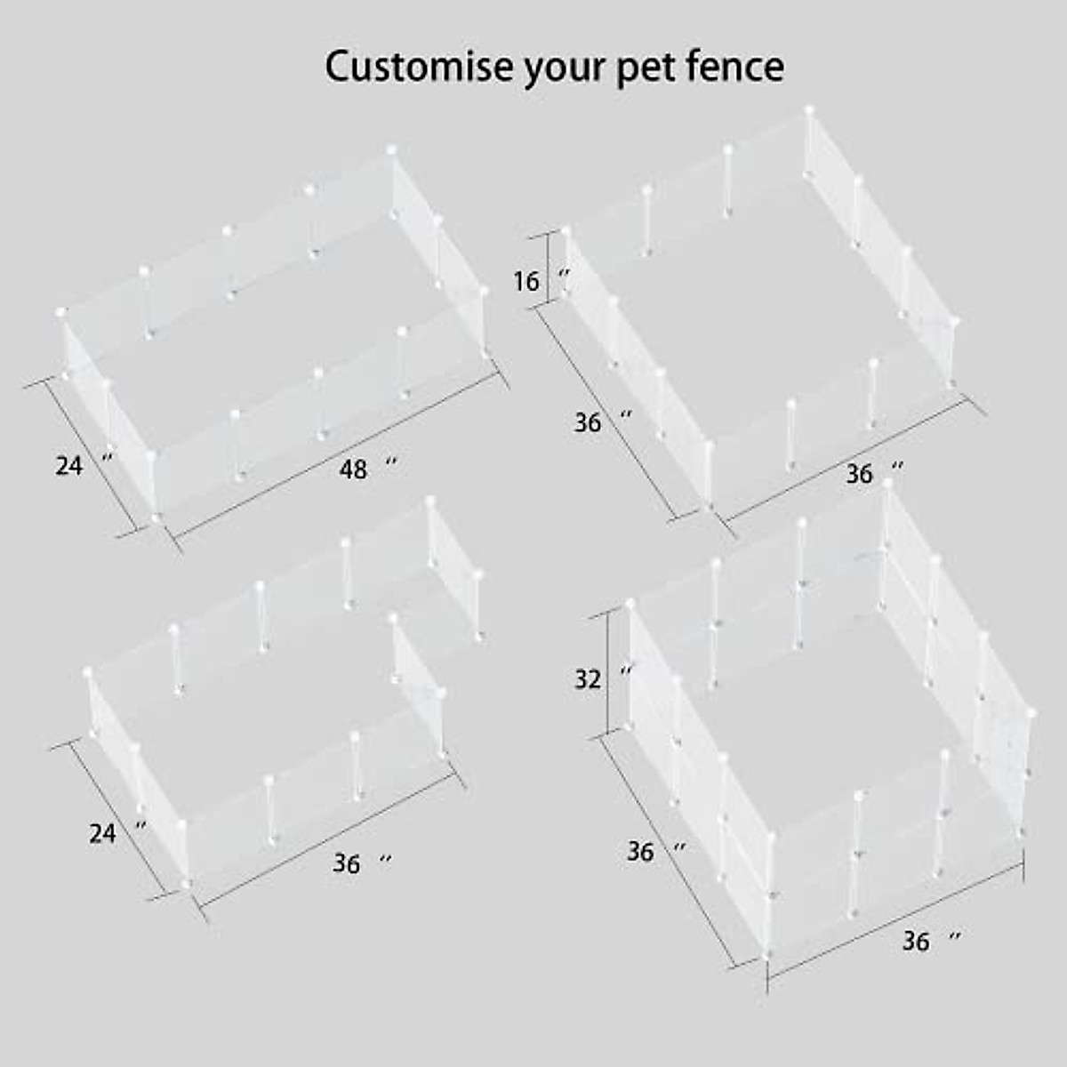 HOMICKER Pet Playpen Portable Small Animals Playpen, Pet Fence Yard Fence for Guinea Pigs, Bunny, Ferrets, Mice, Hamsters, Hedgehogs, Puppies, Turtles