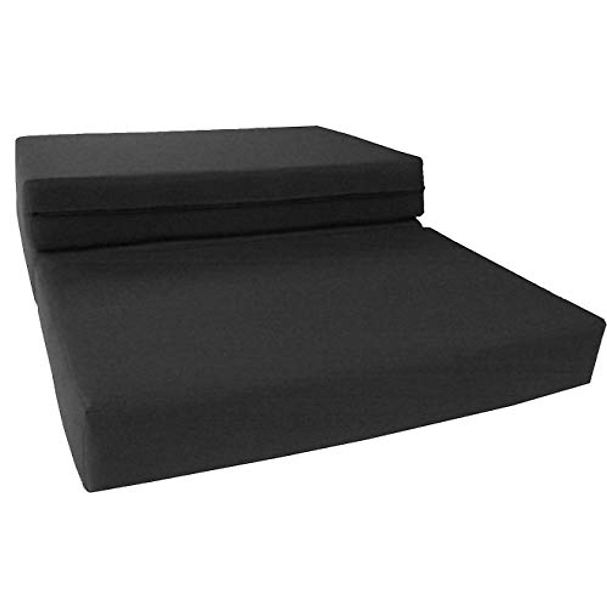 D&D Futon Furniture Black Full Size Shikibuton Trifold Foam Beds 6 x 54 x 75, High Density Resilient White Foam 1.8 lbs, Floor Foam Folding Mats.