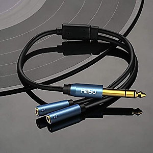MillSO Bundle TRS 1/4 to 3.5mm Headphone Adapter 6.35mm 1/4 Male to Dual 3.5mm 1/8 Female Headphone Adapter