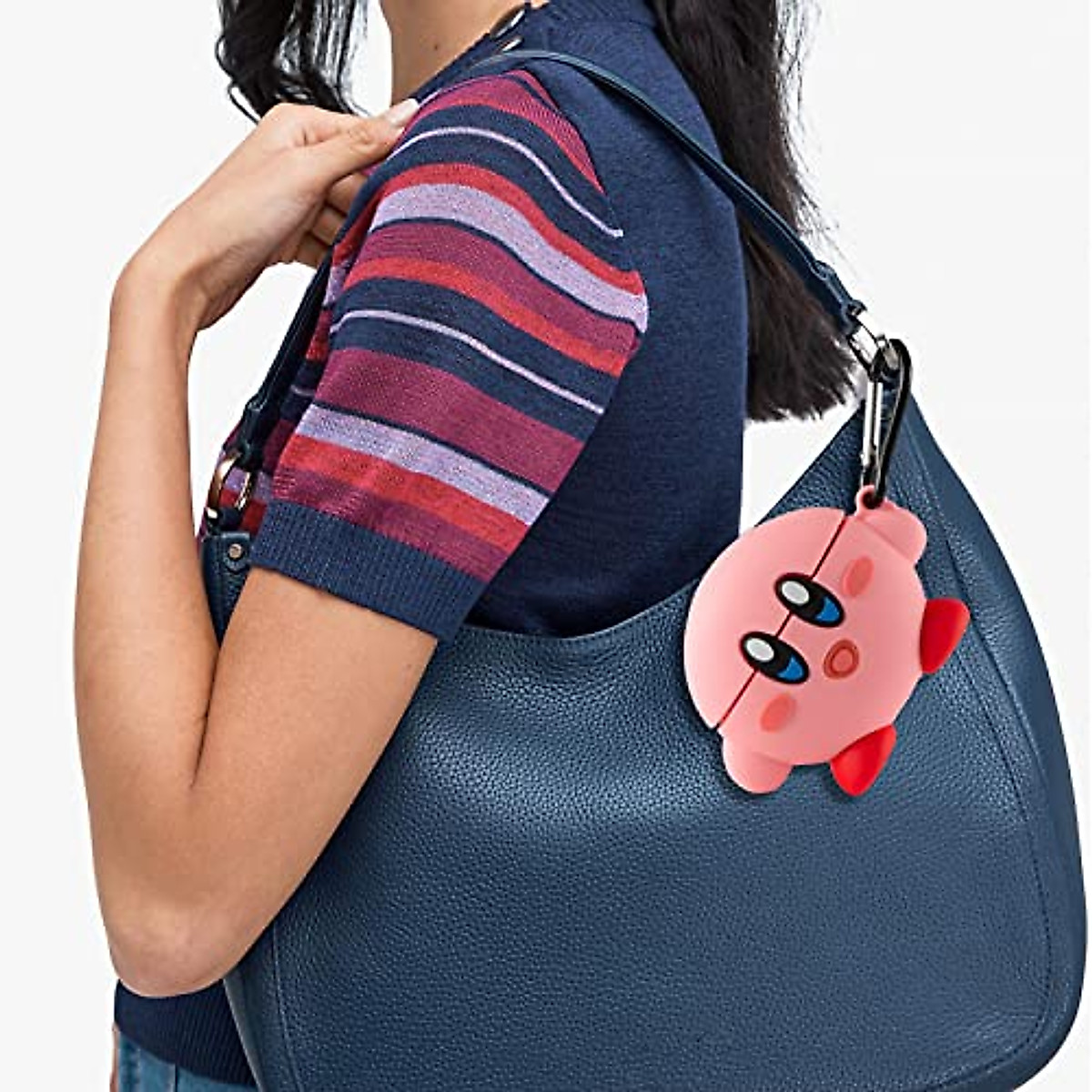 3D Kirby Case Compatible for Airpods Pro/Pro 2nd Generation Cute Cartoon Anime Air pod Pro Case Unique Kirby Shape Kids Teens Girls Women Soft Silicone Case for Airpod Pro with Keychain