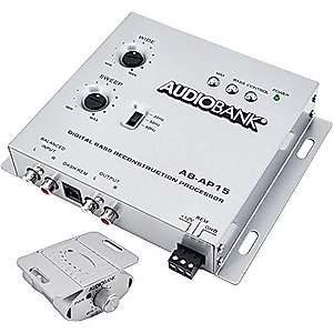 Audiobank AP15 -1/2 Din Car Audio Digital Bass Processor, Sound Restoration & Crossover for Car Subwoofer with Bass Knob/Input Level: 15V RMS & Output Level: 13.5V Peak -2nd Gen