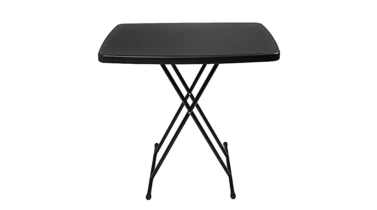 Everyday Home Black Folding Table - Adjustable & Portable