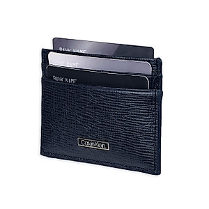 Calvin Klein Men's Wallet Sets-Minimalist Bifold and Card Cases, Navy Bessemer, One Size