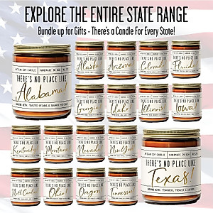 West Virginia Gifts, West Virginia Decor for Home - 'There's No Place Like West Virginia Candle, w/Tobacco, Vanilla & Bourbon I West Virginia Souvenirs State Gifts I 9oz Jar, 50Hr Burn, USA Made