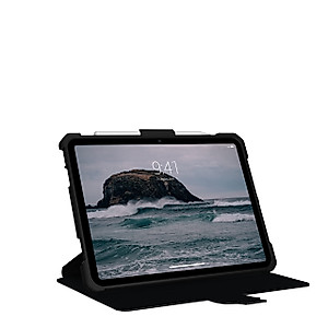 UAG Designed for iPad 10.9” 10th Gen 2022 Case Metropolis Black with Adjustable Stand and Pencil Holder Rugged Non-slip Tactile Grip Exterior Heavy Duty Protective Folio Cover by URBAN ARMOR GEAR