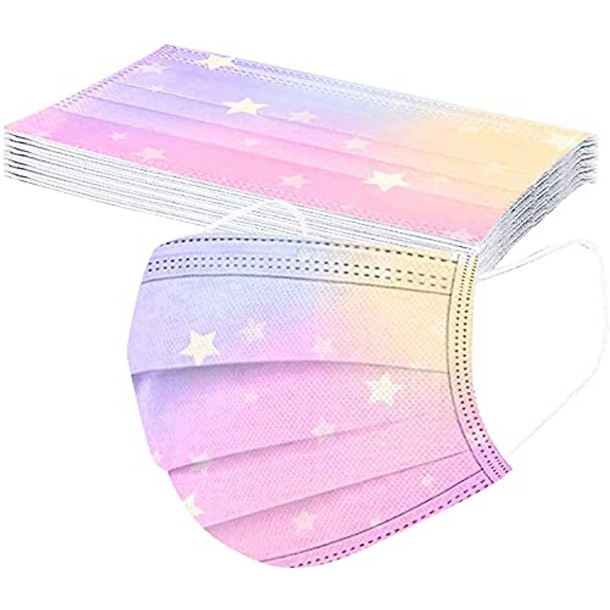 Xesakesi 50 Pack Kids Disposable Face Breathable Dust Filter Mouth Cover Masks with Elastic Ear Loop for Kids