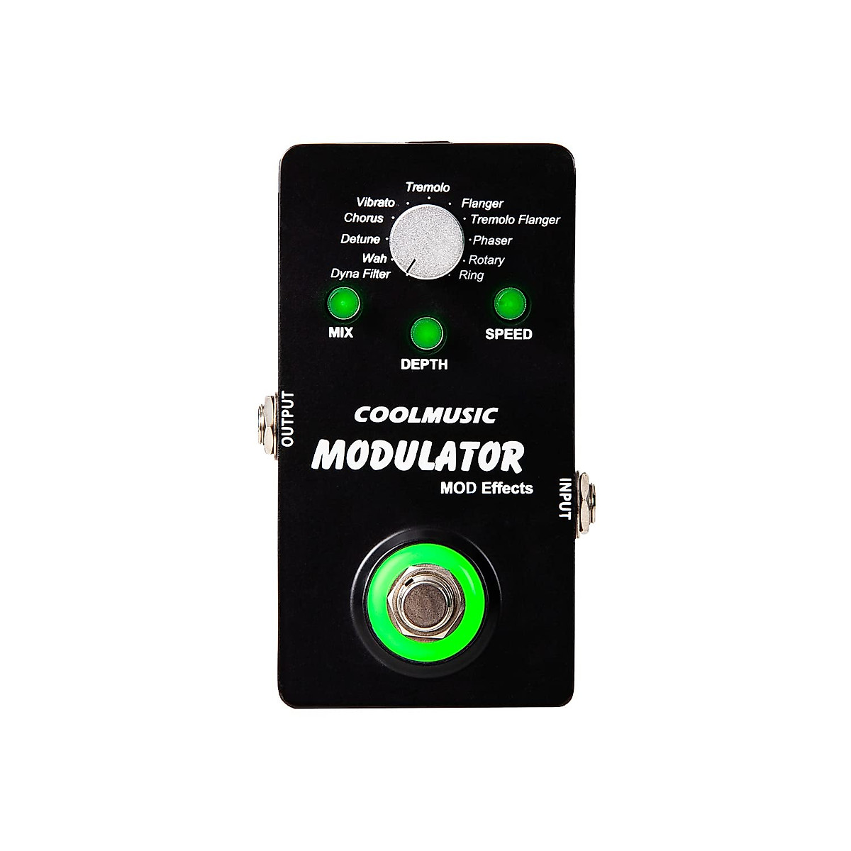 COOLMUSIC A-ME01 Modulator Multi Effects Pedal with 11 Modes Dyna Filter Wah Chorus Tremolo Flanger Phaser Rotary Ring