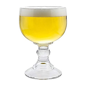 Chefcaptain Schooner Beer Glass - 21.5 Oz Extra Large Goblet Crystal Style ZERO LEAD Shrimp Cocktail, Coronaritas, Margaritas 4 PACK