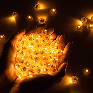 Aogist 100pcs Orange Flash Balloon Light with Loop for Hanging,Mini Ball Lights Led Drinks Lights Round Tiny Light for Paper Lanterns Balloons Birthday Party Event Wedding Decoration