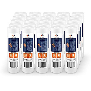 Aquaboon 25-Pack of 5 Micron 10"x2.5" Sediment Water Filter Replacement Cartridge for Any Standard RO Unit | Whole House Sediment Filtration | Compatible with DuPont WFPFC5002, Pentek DGD series, RFC