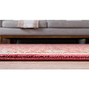 Unique Loom Palace Collection Traditional Geometric Area Rug, 3' 3" x 5' 3", Red/Light Blue