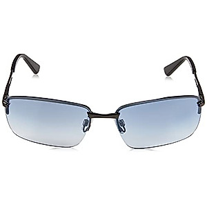 SOUTHPOLE 5001SP Frameless Sports Wrap Metal Rectangular UV400 Protection-Cool Sunglasses for Men, 63 mm, Gunmetal & Blue