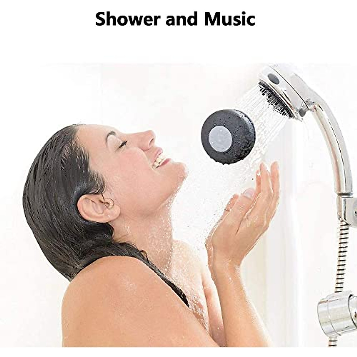 Bluetooth Shower Speaker Waterproof - Wireless Handsfree Portable Speakerphone with Built-in Mic,4hrs of Playtime, Control Buttons and Dedicated Suction Cup for Bathroom Bathtub