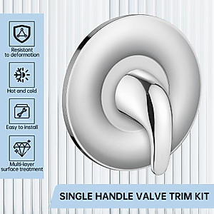 Shower Trim Kit Replacement for Moen Gibson Chrome Posi-Temp Pressure-Balancing Modern Valve Handle Only Trim, Valve Required