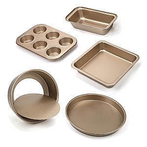 Nonstick Bakeware Sets Baking Pans Set Toaster Oven Trays, Kitchen Baking Essentials with Pizza Pan Cake Pan Bread Loaf Box Muffin Pan Cookie Sheet