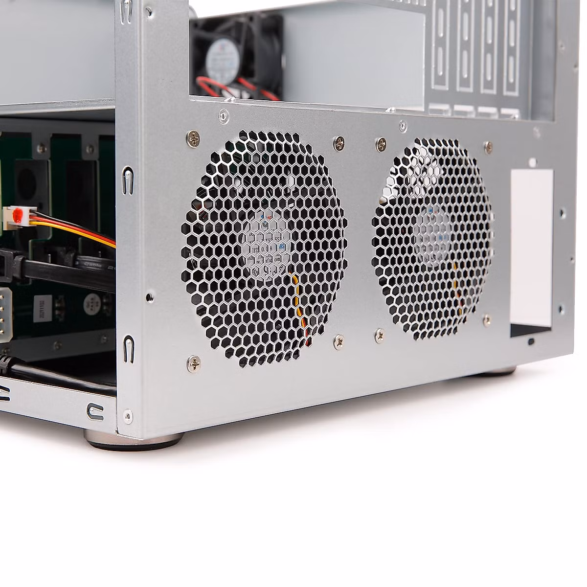 AUDHEID K7 8 Bay NAS Case, Computer Enclosures Compatible Micro-ATX Mini-ITX Motherboard, 3 x Fans, 8 x 2.5/3.5" Tray, Network Attached Storage Server for Home(Diskless)