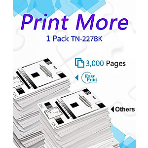 EASYPRINT (1-Pack, Black) Compatible TN-227 Toner Cartridge TN-227 Black Used for Brother HL-L3210CW L3230CDW L3710CDW L3270CDW DPC-L3550CDW MFC-L3710CW L3750CDW L3770CDW Printer