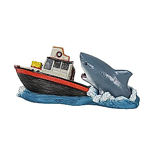 Penn-Plax Jaws Officially Licensed Aquarium Decoration – Boat Attack – Safe for Freshwater and Saltwater Fish Tanks – Small