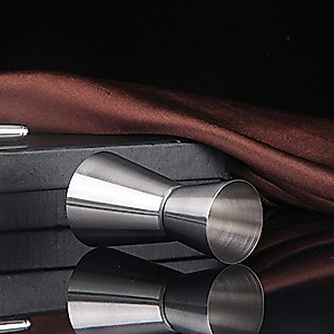 2PCS Stainless Steel Double-Head Measuring Cup 1oz/2oz Japanese-Style Silver Cocktail Jigger Wine Measuring Device Cocktail Layered Measuring Cup for Restaurant Bar Family