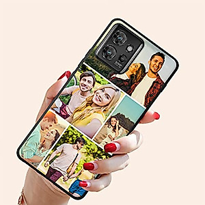 Custom Phone Case for Motorola ThinkPhone, Anti-Scratch TPU Soft Shock-resistand Protective Case Personalized Customized Multi-Picture Case Anniversary Xmas Birthday Present, Black