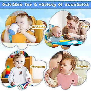 Newwiee 6 Pcs 20 x 16 Inch Baby Bibs with Snaps Unisex Toddler Bibs for Feeding Water Absorbent Bibs Adjustable Toddler Soft Bib for Baby Toddler Drooling Feeding Eating