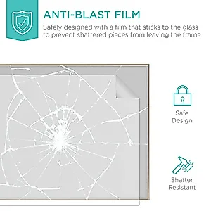 Best Choice Products Large 65x22in Full Length Mirror, Rectangular Hanging & Leaning Floor Mirror for Bedroom, Living Room, Vertical, Horizontal w/High Clarity, Beveled Edges, Anti-Blast Film - Gold