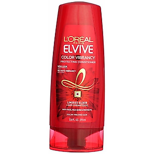 L'Oreal Paris Elvive Color Vibrancy Protecting Conditioner, for Color Treated Hair, Conditioner with Linseed Elixir and Anti-Oxidants, for Anti-Fade, High Shine, and Color Protection, 12.6 oz
