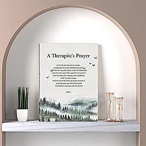 Therapist Wall Art a Therapist's Prayer Give to My Heart Canvas Print Inspirational Framed Artwork Painting for Home Office Wall & Tabletop Decor