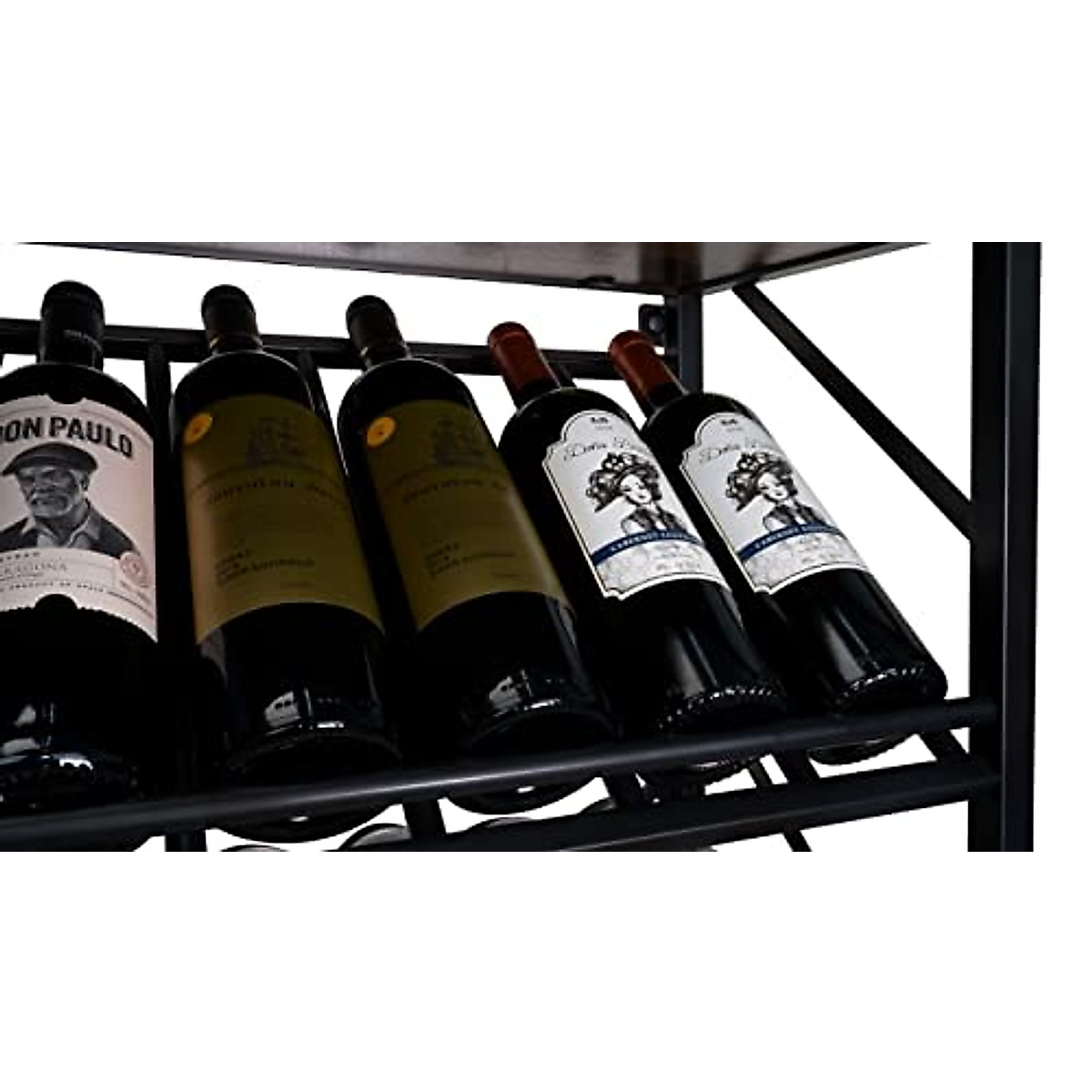 Farmhouse Wall Mounted Wine Rack with Tilting Display Shelf, Wall Hanging Wine Rack, 3-Tier Shelves with Stemware Glasses Holder for Wine Storage, Wine Display Shelf for Kitchen Living Room Cafe Bar