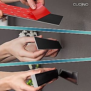 Cucino Magnetic Knife Strip Adhesive - No Drilling 16 Inch Stainless Steel Magnetic Knife Holder for Wall