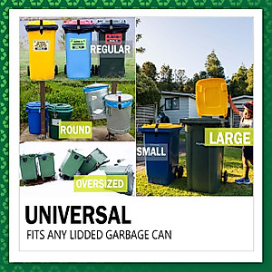 Hixniky Semi-Automatic Trash Can Locks for Animals,Bear Proof Trash Can Lid Lock,Garbage Cans Lock,Universal Garbage Can Lid Lock for Squirrel,Garbage Can Locks for Various Bins(1Pcs)