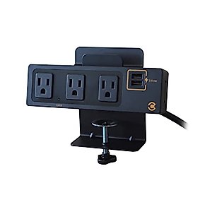 CERES 3 Outlet/2 USB Surge Protector - Black