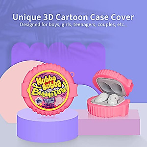 for Galaxy Buds Live/Galaxy Buds Pro Case Cover (2021), AIBEAMER Shockproof Silicone Protective Cute Cover 3D Cartoon Anime Design for Samsung Galaxy Buds 2(2021) Charging Case (Bubble Gum Case)