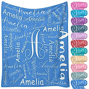 Oplamigy Personalized Blanket for Kids Adults Personalized Name Blanket Custom Blanket with Name for Boys Girls Soft Baby Customized Blanket Gifts for Christmas Birthday Valentines Day 50"*60"