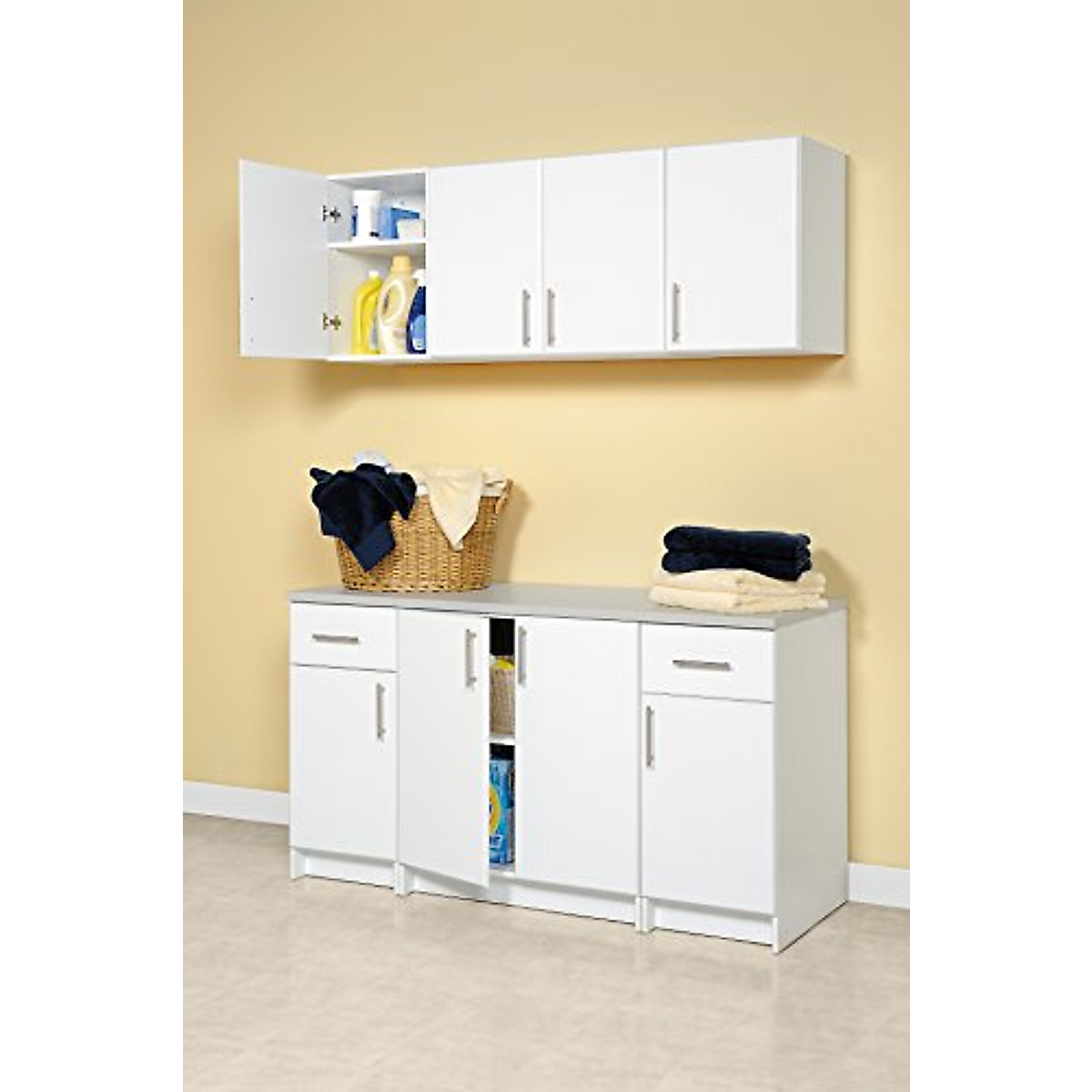 Prepac Elite 2 Door Stackable Wall Mounted Storage Cabinet, 16" D x 32" W x 24" H, White