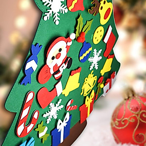Fayoo DIY Felt Christmas Tree with 30pcs Ornaments, Xmas Gifts for Kids New Year Handmade Christmas Door Wall Hanging Decorations