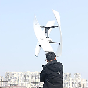 FLTXNY 800W 12V Vertical Axis Maglev Wind Turbine Generator VAWT Wind Power Generator Kits with LCD MPPT Charge Controller Charge 12V Battery Off Grid System