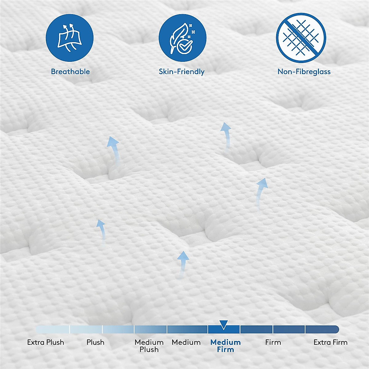 Zeelovtress King Mattress 12 Inch Gel Memory Foam Hybrid Mattress, with Medium Firm Pocketed Coils for Support, Motion Isolation and Pain Pressure Relief, Sleep Quality Improvement
